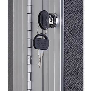 72 x 36 Inch Fabric Tack Board, 3 Locking Swing-Open Doors, 6 x 3 Foot Enclosed Bulletin Board for Wall Mount, Hardware Included - Silver Aluminum Frame with Light Gray Fabric