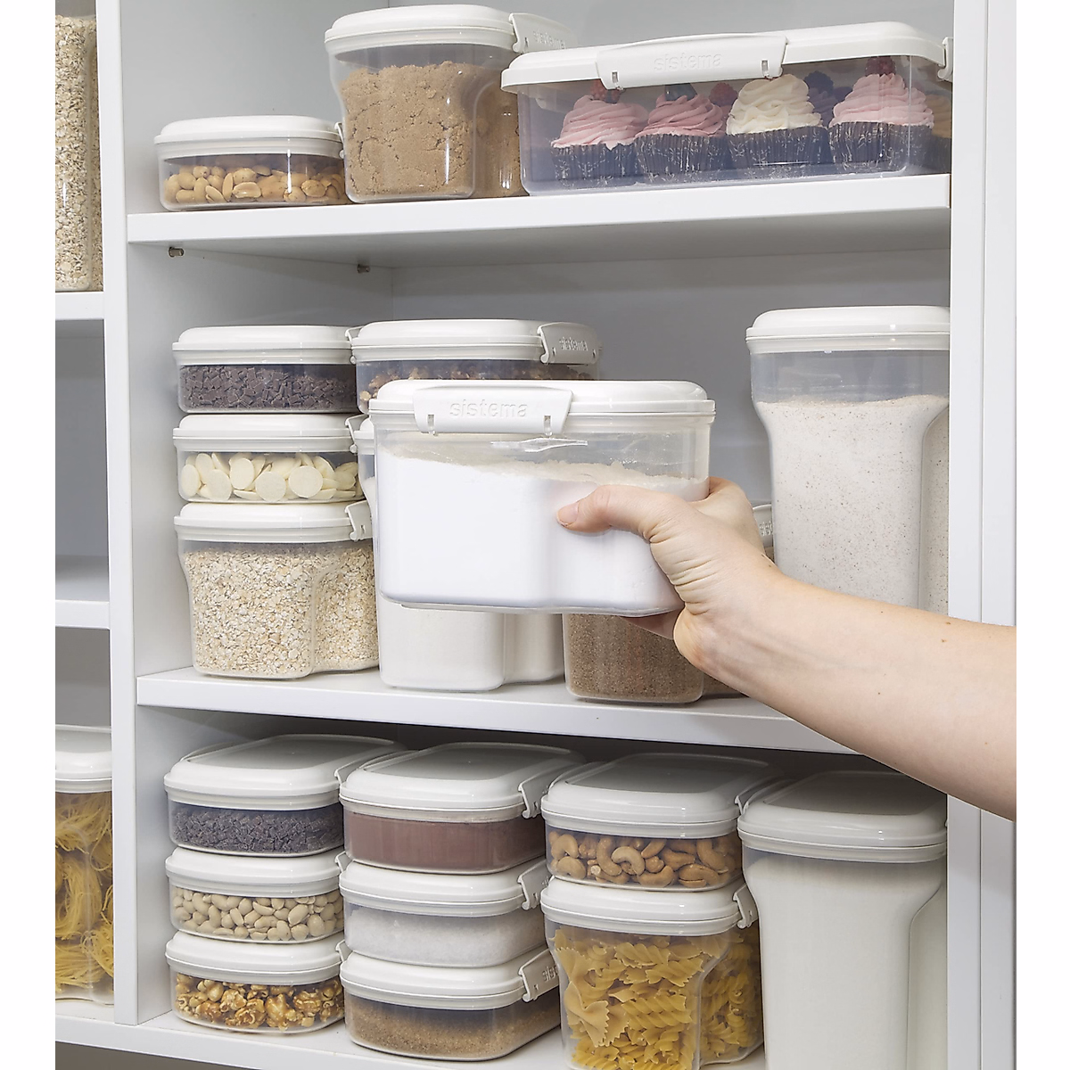 Sistema Bake It Food Storage for Baking Ingredients, Powdered Sugar Container 6.6 Cups