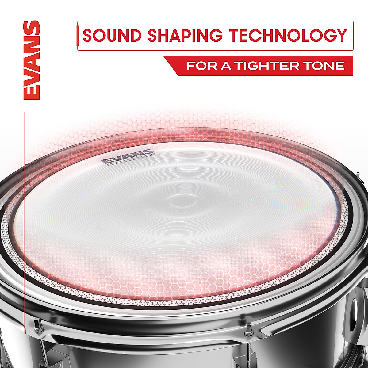 Evans Drum Heads - EC2S Clear Rock Pack (10", 12", 16") with 14" HD Dry Snare Batter