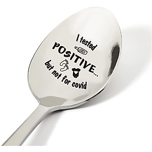 I tested positive but not for covid Pregnancy Announcement Spoon Cute Ways to Announce Baby Bump Surprise Reveal for Soon to be Grandparents Daddy Mommys