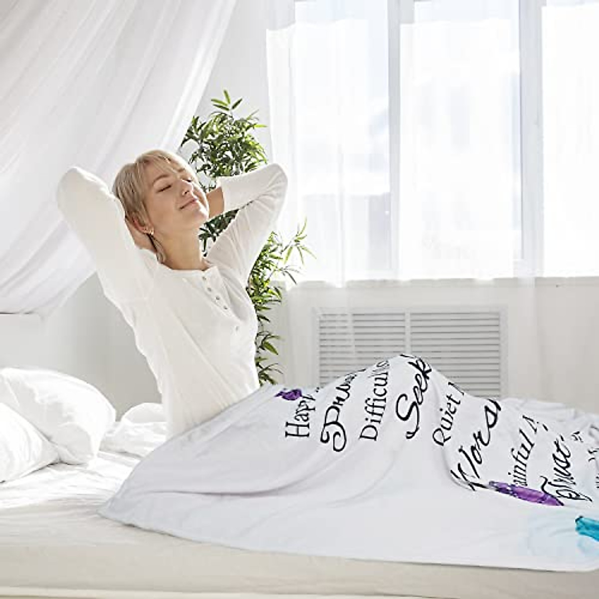 Christian Gifts for Women Inspirational Bible Verse Blanket Butterfly Blanket Religious Healing Warm Blanket Birthday Religious Gifts for Women Soft Throw Fleece Blanket 60”x50” in Home Bed Sofa