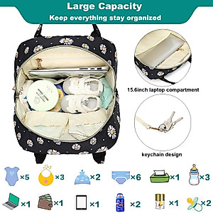 Kouxunt Cow Print Diaper Bag Backpack for Baby Girls Boys, Waterproof Maternity Nappy Backpacks with Stroller Straps Luggage Strap for Moms