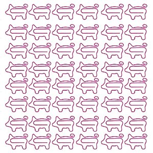 RAYNAG 50 Pieces Cute Pig Shaped Small Paper Clips Bookmark Clips for Office School Home ,Pink