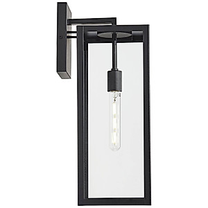 John Timberland Titan Modern Industrial Outdoor Wall Light Fixture Mystic Black Metal 20" Clear Glass Damp Rated for Exterior House Porch Patio Outside Deck Garage Yard Front Door Garden Home