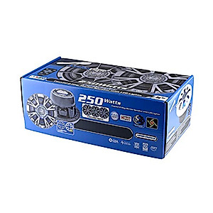 Audiopipe APMP-T625LD 6.5 Inch 250 Watt Max, 4 Ohm Marine Audio 2 Way Coaxial Stereo Speaker with LED Lights and 1.2 Inch Kapton Voice Coil, Silver