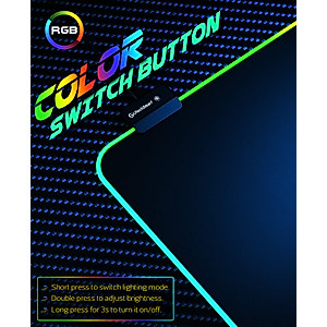 RGB Gaming UtechSmart Large Extended Soft Led Mouse Pad with 14 Lighting Modes 2 Brightness Levels, Computer Keyboard Mousepads Mat 800 x 300mm / 31.5×11.8 inches