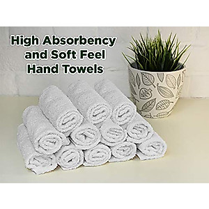 Pacific Linens Hand Towels-24 Pack-White, Super Absorbent Ring Spun, 100% Cotton,(Size 16”x27”), Commercial Grade, Multipurpose, Gym-Spa-Salon Towel, 3 lbs. per Dozen Quality (White)
