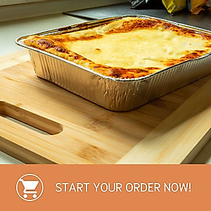 Findful Square Aluminum Baking Pans with Clear Plastic Lids (35-Pack, 8x8”) - Disposable Takeout Pans - Foil Food Containers for Cooking, Heating, Storing, Prepping Food - Eco-Friendly & Recyclable