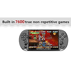 New 5.1 inch 32GB Retro Handheld Video Game Console Built-in 7600 Games for Multiple simulators Portable Game Console mp3/4 av-Out(Black)