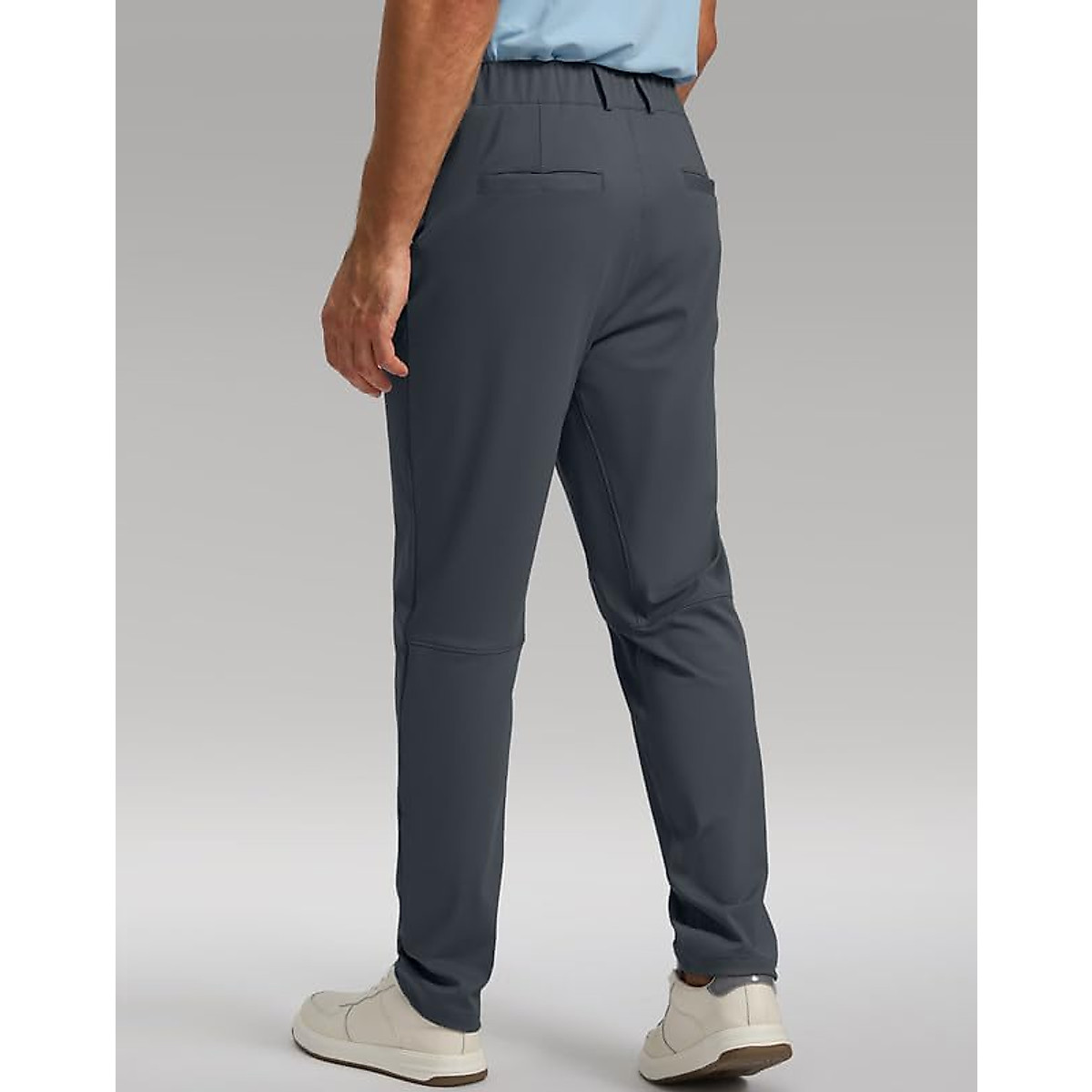 Soothfeel Men's Golf Pants with 5 Pockets Slim Fit Stretch Sweatpants Casual Travel Dress Work Pants for Men (Ink Grey, L)