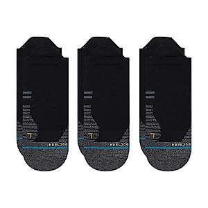 Stance Men's Run Light 3 Pack Sock, Black LG (US Men's Shoe 9-13)