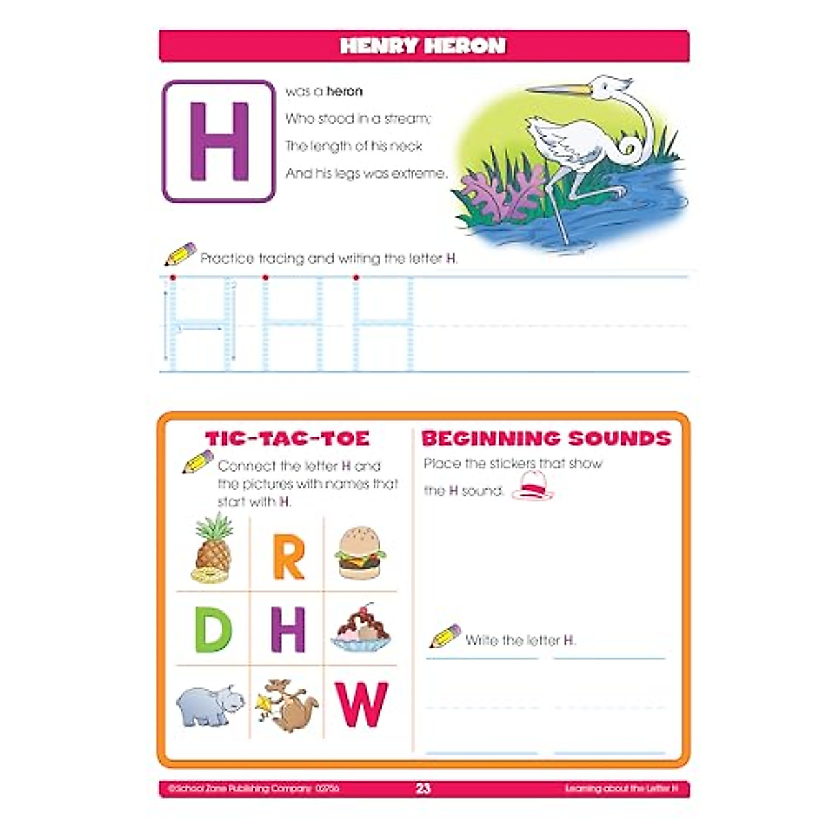 School Zone - Alphabet Stickers Workbook - 64 Pages, Ages 3 to 6, Preschool to Kindergarten, 267 Stickers, ABCs, Printing Letters, Phonics, and More (School Zone Stuck on Learning® Book Series)