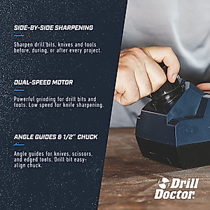 Drill Doctor X2 Drill Bit and Knife Sharpener With Removable Guide System