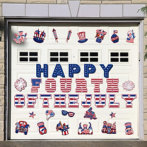 Kathfly 41 Pcs Labor Day Door Magnets Labor Day Party Refrigerator Magnets Happy Labor Day Gnomes Fridge Magnets Statue of Liberty American Flag Car Magnets for Labor Day Decorations