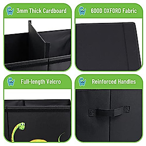 HomeMarvel (2PCS) Toy Box, Toy Box for Boys, Toy Chest for Boys, Lightweight Collapsible Sturdy Kids Toy Boxes Basket Bins Organizer with Flip-Top Lid & Handles, 26.8" x 13.8" x 16", Dinosaur