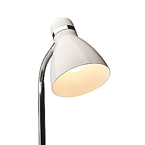 Newhouse Lighting NHDK-OX-WH Oxford Desk, Flexible Goose Neck Table Lamp with 40 Watt LED Bulb Included, White