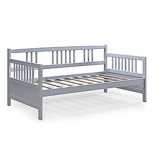 KOMFOTT Wood Daybed Frame Twin Size, Sofa Day Bed Frame with Wooden Slats Support, No Box Spring Needed, Twin Daybed Frame for Bedroom Living Guest Room (Mattress Not Included)