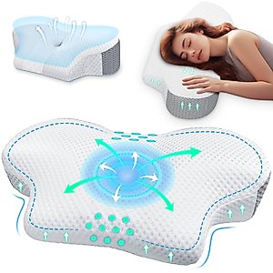 HushNights Side Sleeper Pillows for Adults, Cervical Pillow for Neck Pain Relief, Ergonomic Pillow for Neck and Shoulder Pain, Orthopedic Pillow for Side Sleeper and Back Sleeper