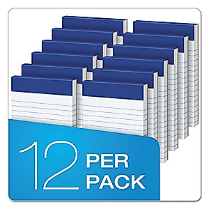 Ampad 20-208 Evidence 3" x 5" Narrow Perforated Writing Pads - White (12 Pads of 50 Sheets Each)