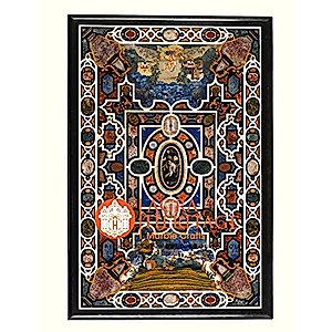 Black Marble Center 54"x36" Dining Table Top Pietra Dura Inlay Stone Hallway Furniture