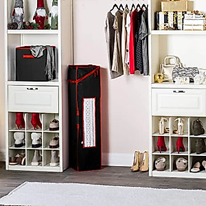 ZOBER Premium Rectangular Prism Gift wrap Storage Christmas Wrapping Paper Storage Bag- Fits 14-20 Standard Rolls Upto 40"- Slim Design for Underbed Wrapping Paper Storage Container or Closet Storage