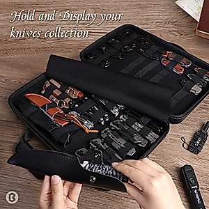 BRANTMAKER Knife Case, Knife Display Case for 61+ Pocket Knives, Knife Collection Case with Portable Shoulder Strap, for EDC Mini Knife / Fixed Blade Knife (Box Only)