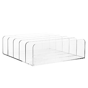 MyGift Clear Premium Acrylic Wallet and Small Purse Organizer with 5 Divided Sections, Clutch Tray Drawer Storage Organizer