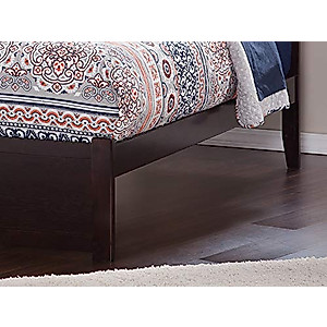 AFI Orlando Queen Platform Bed with Footboard and Turbo Charger with Twin Extra Long Trundle in Espresso