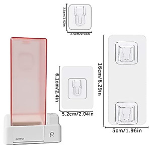 Cotton Pad Dispenser Dresser Organizer, Makeup Remover Cotton Organizer, Can Automatically Press Out A Square Makeup Pad Holder, Delivery Non-Porous Wall-Mounted Adhesive Clips (Pink)
