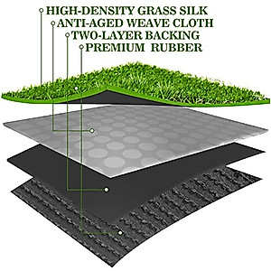 AYOHA Artificial Turf 4' x 5' with Drainage, 1.38 Inch Realistic Fake Grass Rug Indoor Outdoor Lawn Landscape for Garden, Balcony, Patio, Synthetic Grass Mat for Dogs, Customized