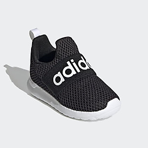 adidas unisex child Lite Racer Adapt 4.0 Running Shoes, Black/Black/White, 3.5 Big Kid US