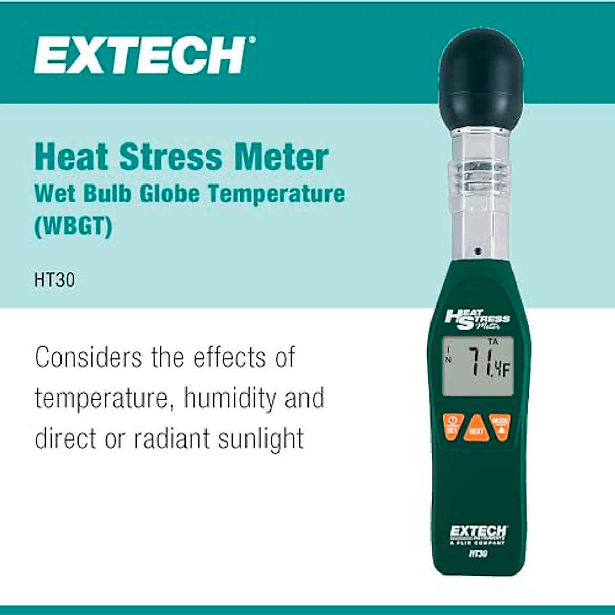 Extech HT30 Heat Stress WBGT Meter , black