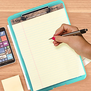 Super Z Outlet Slim Plastic Nursing RN Style Coaches Clipboard with Open Foldable Storage, Classroom Teacher College Size (9.5" x 13.5") (Turquoise)