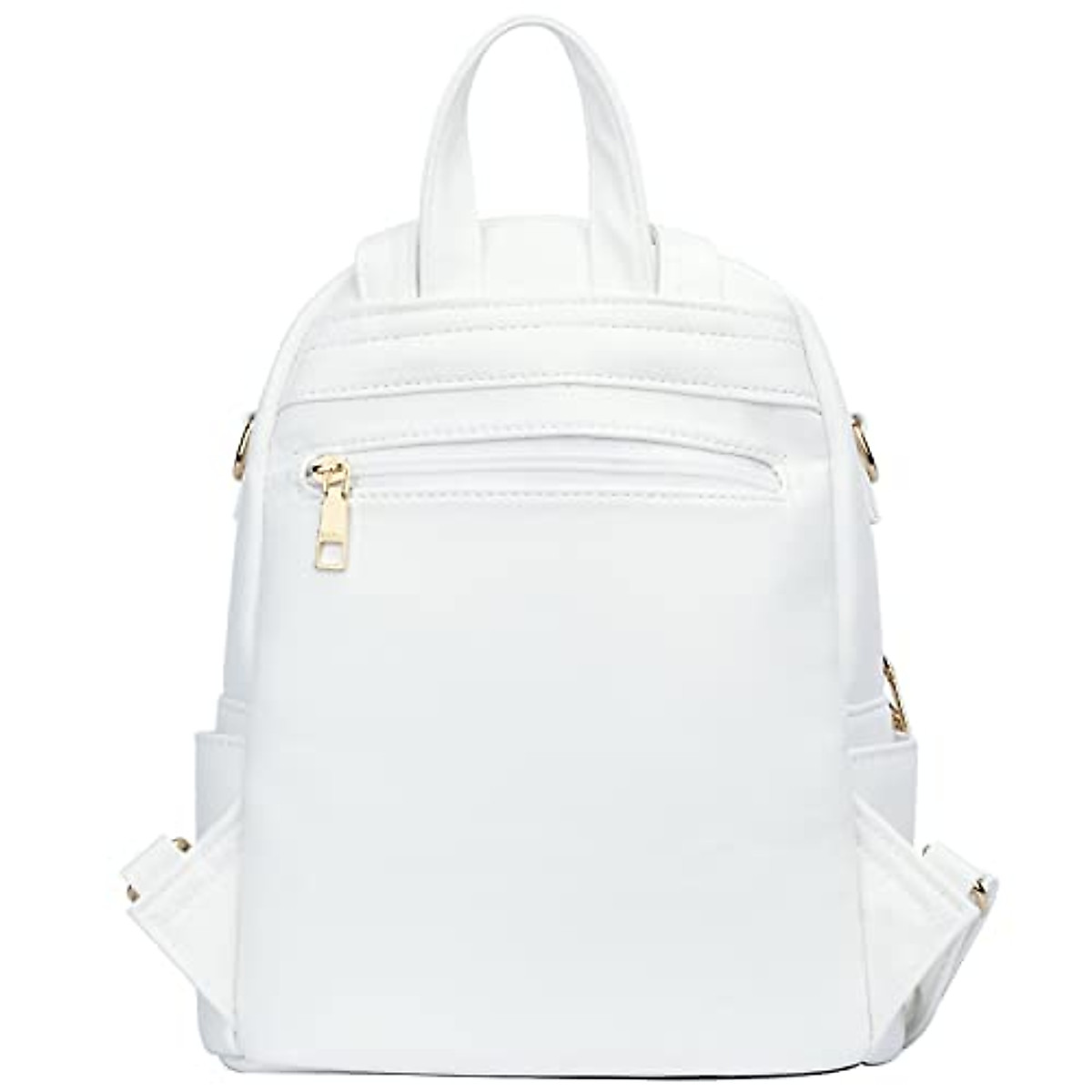 KKXIU Convertible Mini Leather Backpack Purse For Women and Teen Girls Small Quilted Daypack with Colorful Strap (A-white)