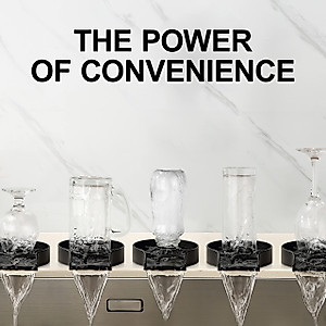 J-HVA Glass Rinser - Bottle Washer, Kitchen Sink Cup Rinser, Faucet Glass Washer Cleaner Attachment Accessory for Bar Sink, Matte Black