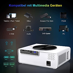 5G WiFi Projector, WiMiUS 4K Video Projector Native 1920x1080 LED Projector
