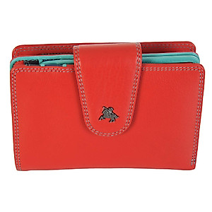 VISCONTI SP31 Soft Leather Multi Colored Bifold Wallet (Red)