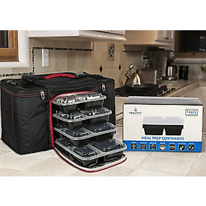 INEVIFIT Meal Prep 3 Compartment BPA FREE, Premium Food Storage Containers, Durable & Reusable, 36 oz. Stackable 7 Pack, Microwaveable & Dishwasher Safe Bento Lunch Box with Leak Resistant Technology