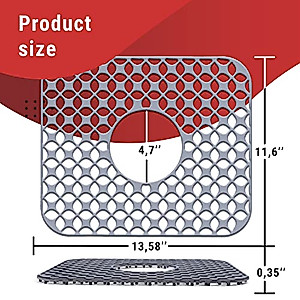 Kitchen Sink Protector 13.58" x 11.6" - Sink Mats for Bottom of Kitchen Sink - Sink Protectors for Kitchen Sink - Sink Mats and Protectors - Dish Drying Mat for Stainless Steel Sink