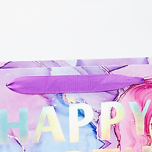 PARNOG 13" Large Happy Birthday Gift Bag with Tissue Paper and Card for Girls Kids Women Birthday