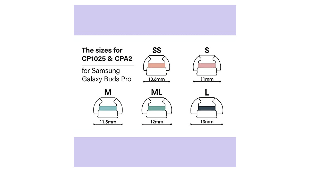 SpinFit CP1025 & CPA2 Replacement Ear Tips for Galaxy Buds