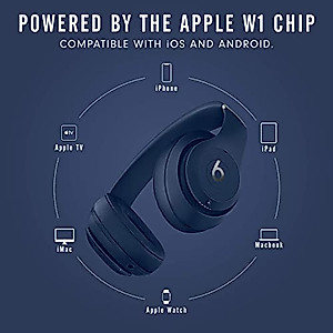 Beat Studio3 Wireless Noise Cancelling Over-Ear Headphones - W1 Headphone Chip, Class 1 Bluetooth, Active Noise Cancelling, 22 Hours of Listening Time (Blue)
