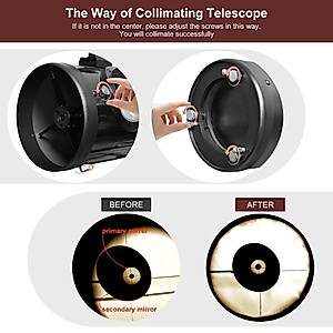 Alstar 1.25Inch Metal Collimating Cheshire Eyepiece Without Laser for Newtonian Reflector Telescope - Long Version