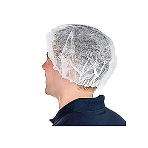 Disposable Caps Hair Nets, Salon Spa Food Service 100 Pack 21" White