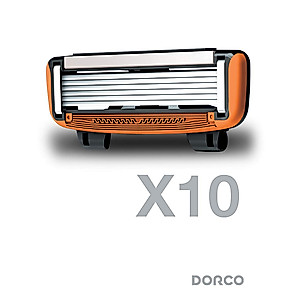 Dorco Pace 6 - Six Blade Razor Blade System - Value Pack (10 Pack + 1 Handle)