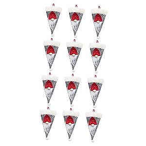 BESTOYARD 12 Pcs Christmas Table Cutlery Set Christmas Dinner Table Decorations Holiday Silverware Packing Christmas Silverware Bag Christmas Cutlery Pouch Tableware Holder Elder Nordic Hat