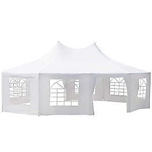 Outsunny 29 x 21 ft Party Tent, Wedding Tent with Sidewalls, Heavy Duty Event Tent with 2 Doors and 8 Windows, Outdoor Gazebo Tent for Party, White
