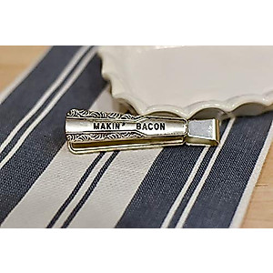 Mud Pie Bacon Serving Tray Set, White, 12" X 4.5"