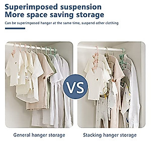 Truelux Baby Hangers for Nursery Closet (Pack of 20, Green),Adjustable Kids Hangers with 20 Clips for Infant Children Toddler,Non-Slip Childrens Clothes Pants Hangers for Boy Girl