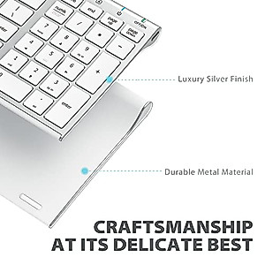 iClever GK03 Wireless Keyboard and Mouse Combo - 2.4G Portable Wireless Keyboard Mouse, Rechargeable Ergonomic Design Full Size Slim Thin Stable Connection Keyboard for Windows 7/8/10, Mac OS